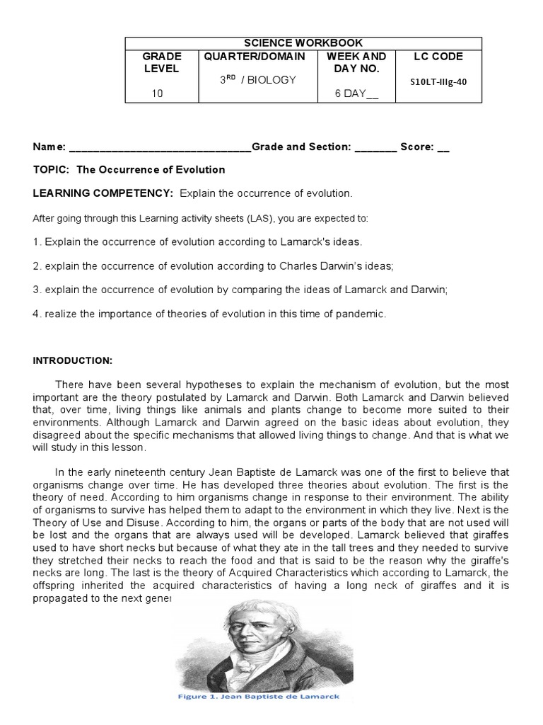 Grade 10-LAS-Week-5-3rd Quarter | PDF | Natural Selection | Evolution