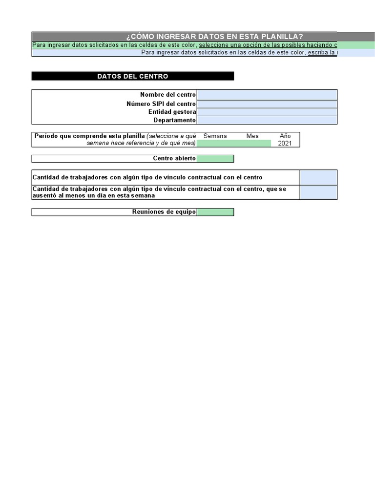 Ingreso de Datos en Planilla CPI V | PDF