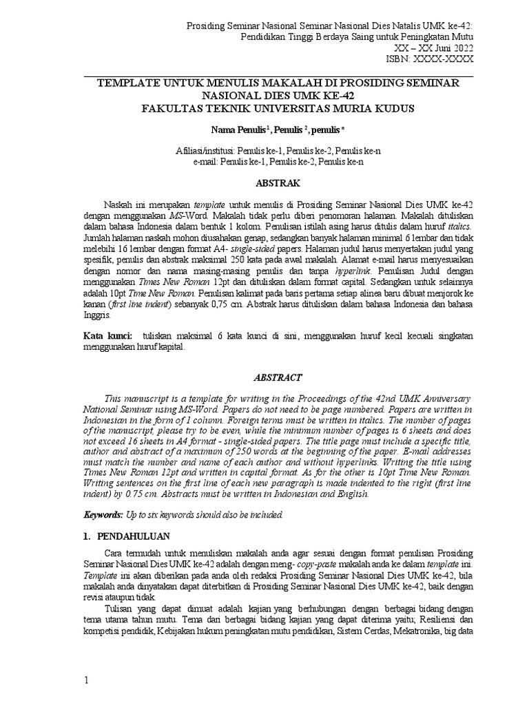Template-Prosiding Seminar Nasional Dies 42 UMK | PDF