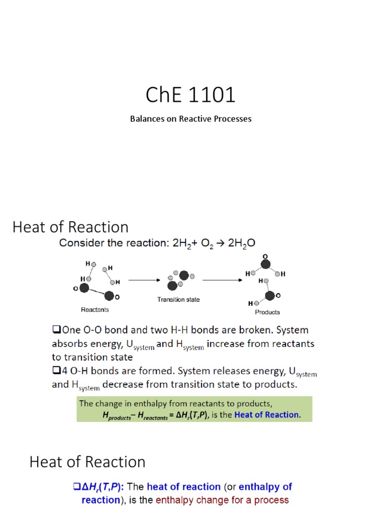 Balances On Reactive Process | PDF