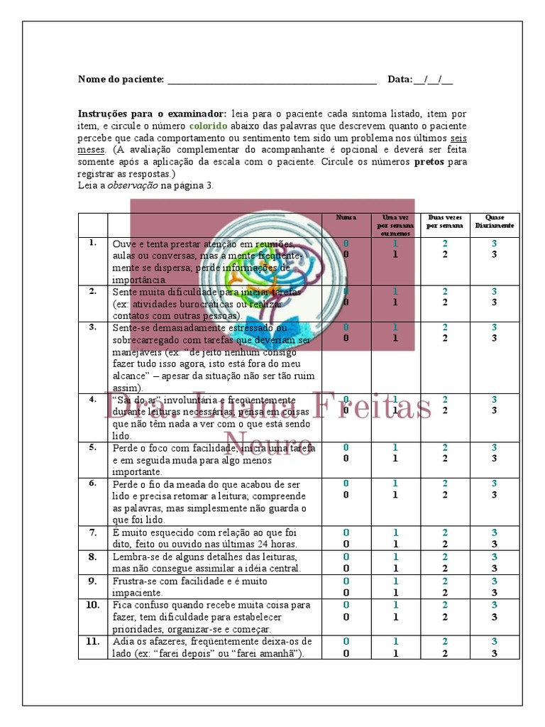 Ficha de Observação Autismo | PDF | Autismo | Mente