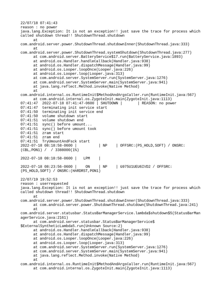 Power Off Reset Reason | PDF | Java (Programming Language) | Concurrent Computing