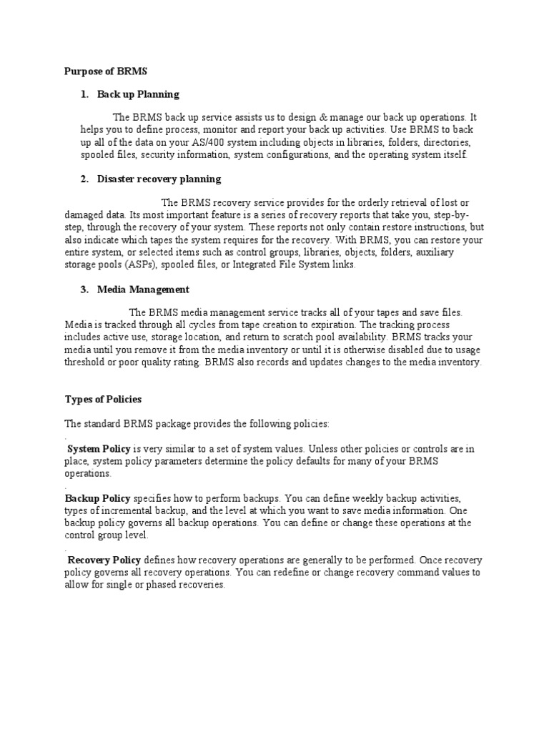 Brms Final | PDF | Backup | Computer File