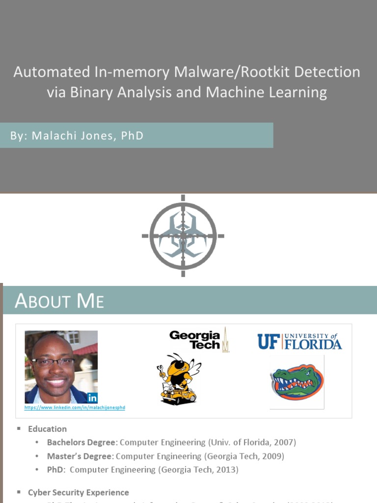 Automated In Memory Malware Rootkit Detection Via Binary Analysis And Machine Learning Slides