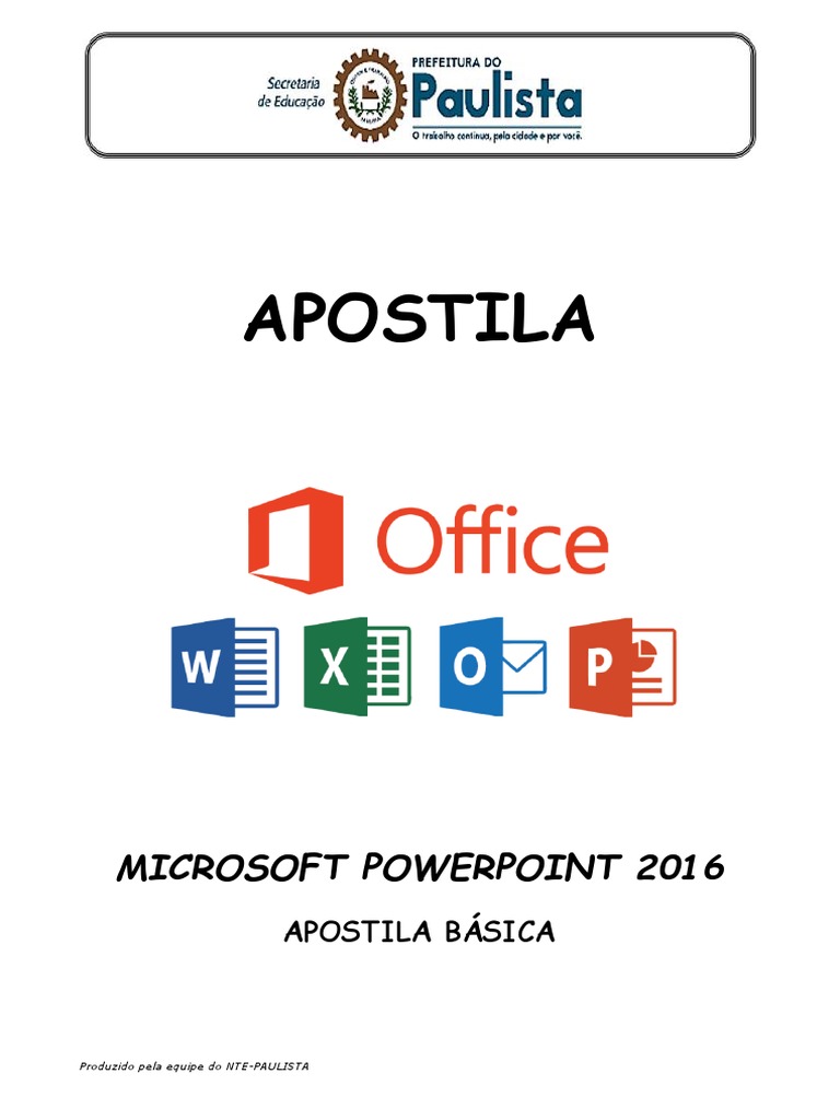 Apostila Básica Microsoft PowerPoint 2016 | PDF | Microsoft | Janela (informática)