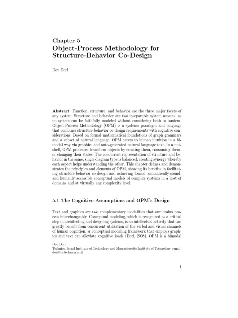 Chapter 5-Object-Process Methodology For Structure-Behavior Co-Design | PDF | System ...