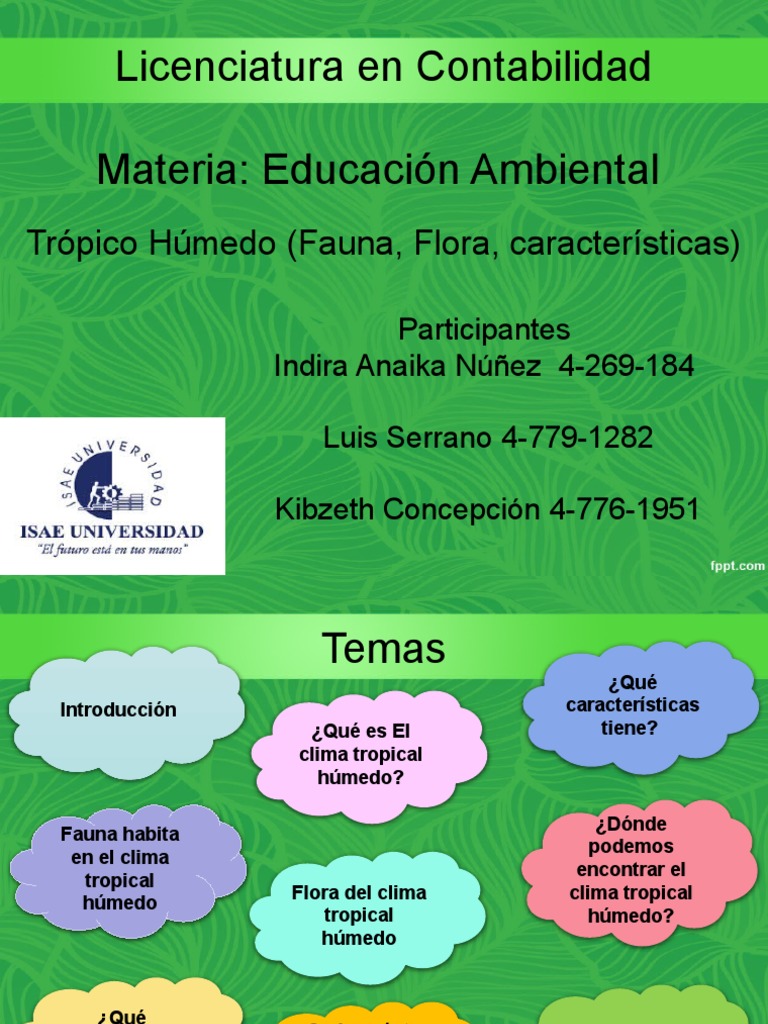 Trópico Húmedo (CHARLA CON NOMBRES) | PDF | Zona tropical | Clima