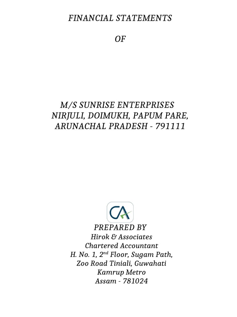 Financial Statements OF: Prepared by | PDF | Depreciation | Fixed Asset