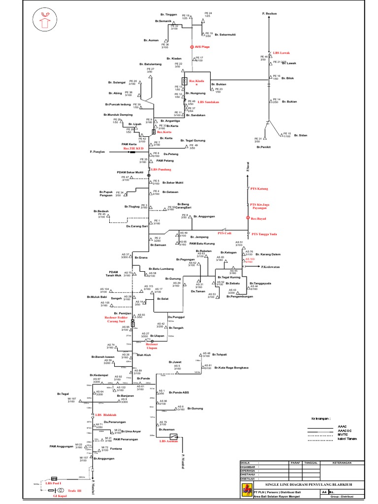Single Line Diagram Dengan Panjang Saluran | PDF