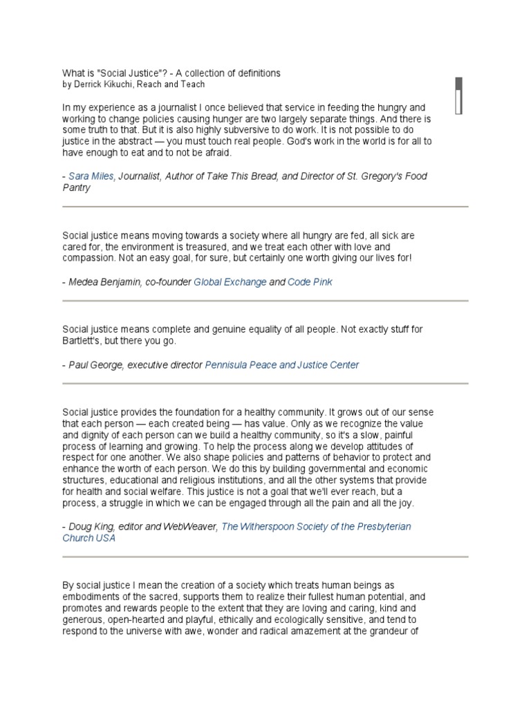 What Is Social Justice | PDF | Social Justice | Justice