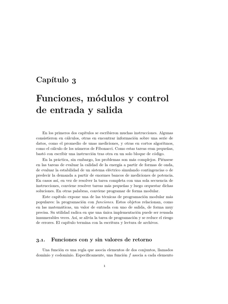Programación Modular en Python: Funciones | PDF | Función (Matemáticas) | Python (lenguaje de ...