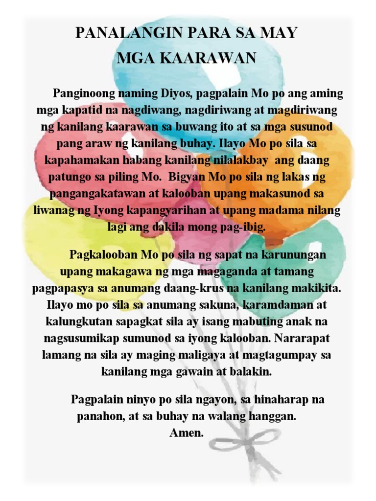 Panalangin para Sa May Kaarawan | PDF