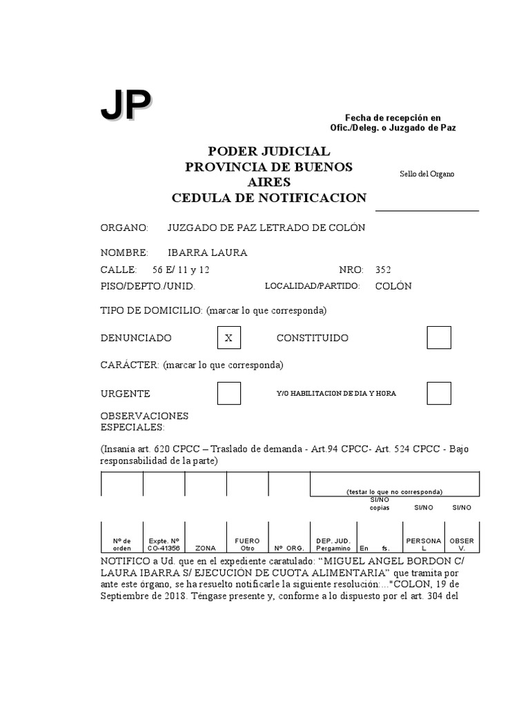 CÉDULA. Juan Pablo | PDF