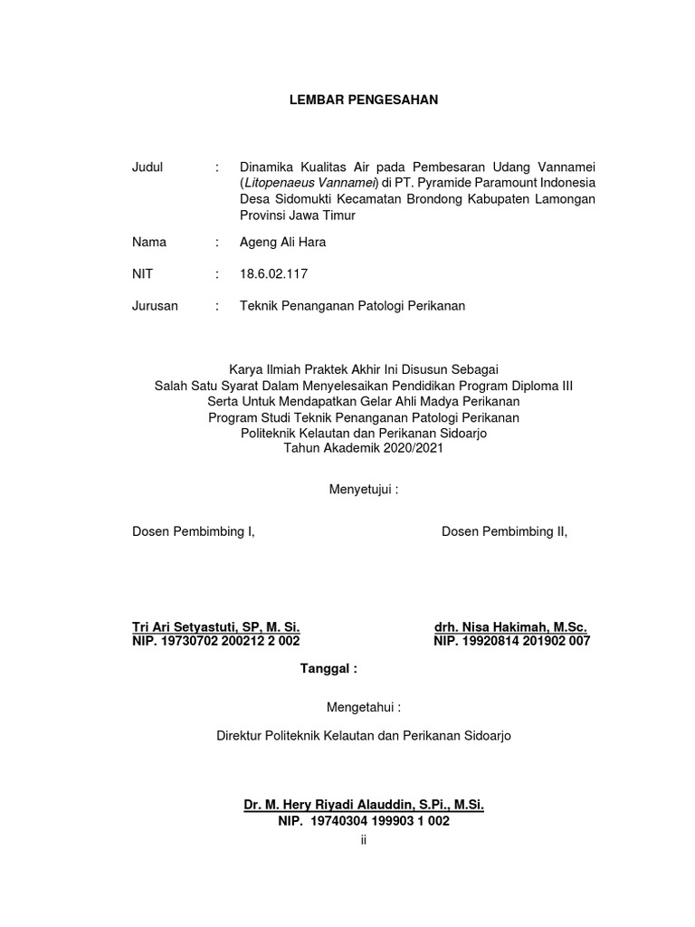 Lembar Persetujuan | PDF