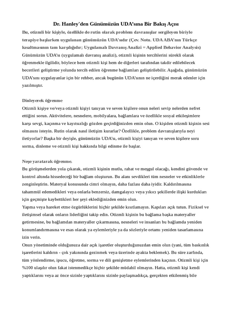 Hanleys Todays ABA Turkish | PDF