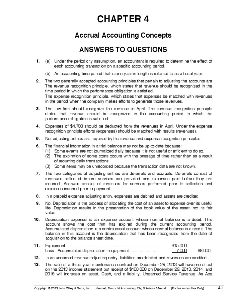 CH 4 - End of Chapter Exercises Solutions | Download Free PDF | Debits ...