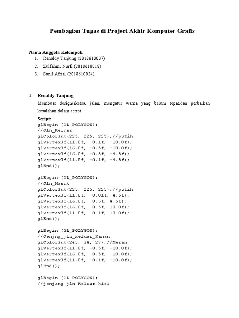 Project Akhir Komputer Grafis | PDF
