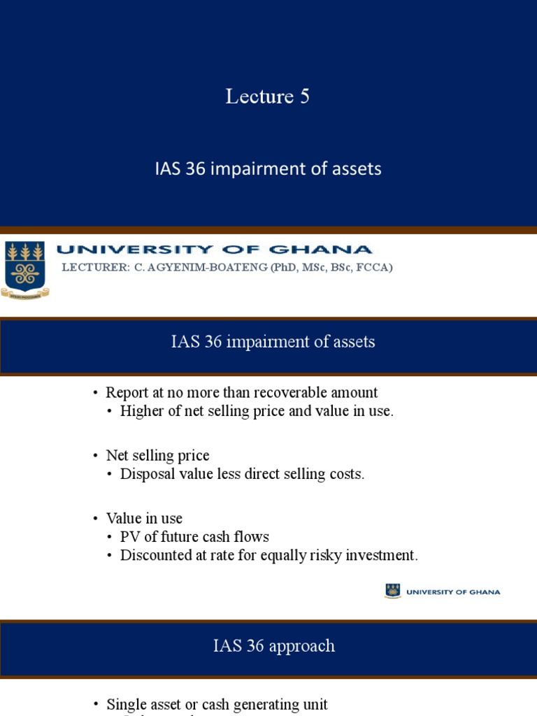 IAS 36 Impairment of Assets Explained | PDF | Depreciation | Goodwill ...