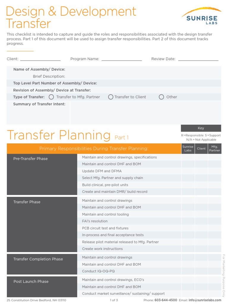 Primary Responsibilities During Transfer Planning | PDF | Business ...