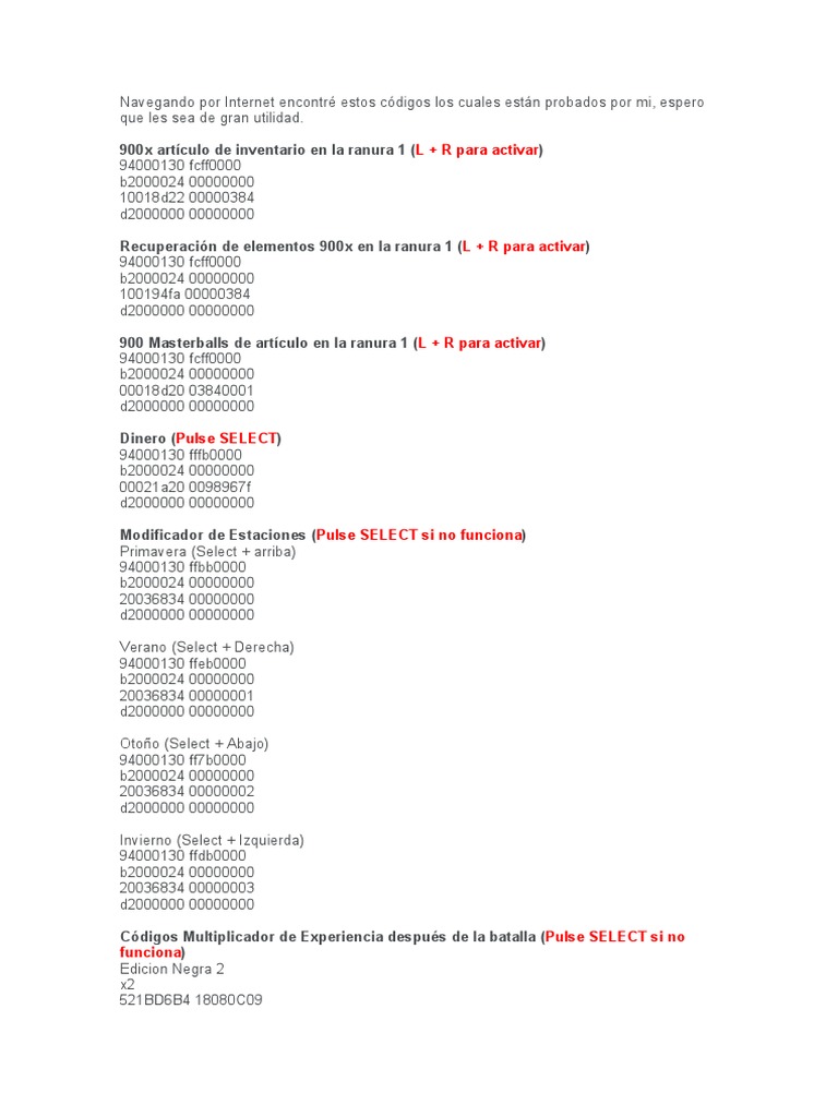 codigos de blanco 2 | PDF | Mitopoeia | Franquicias de Nintendo