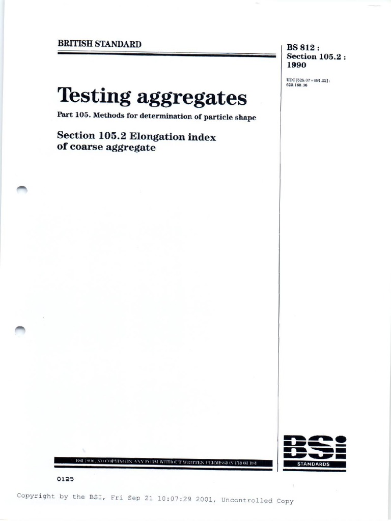 9 - BS812 Section 105.2 Elongation Index | PDF