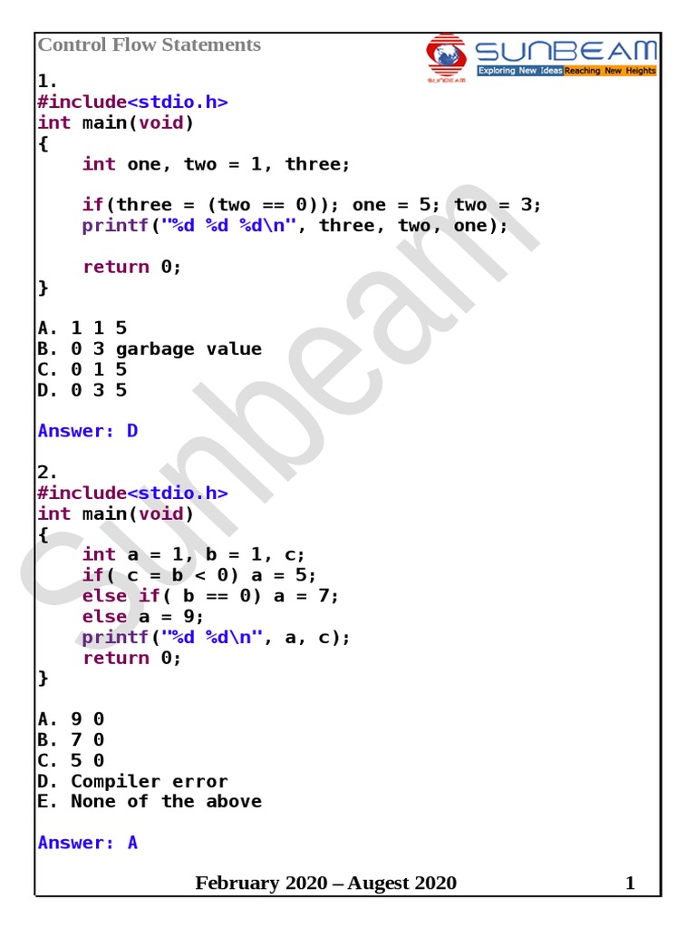 Control Flow Statements: Printf | PDF | Control Flow | Computer Programming