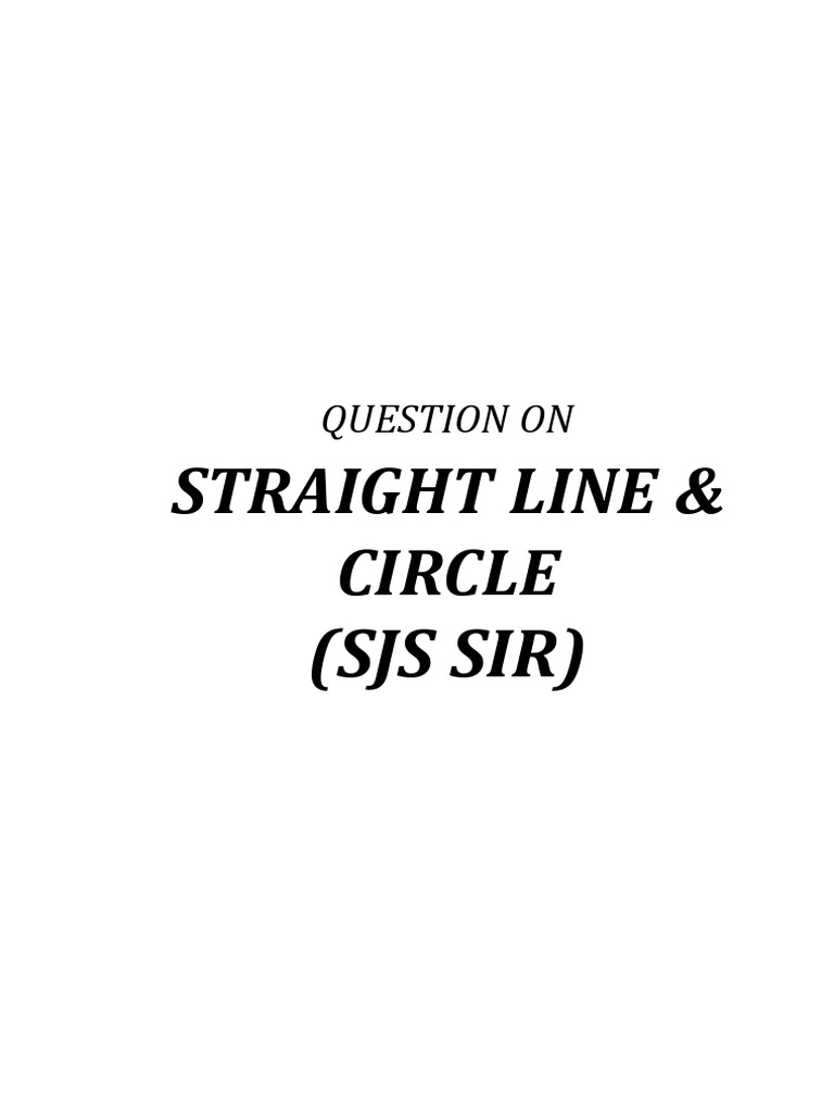 Straight Line & Circle Only Question | PDF | Circle | Triangle