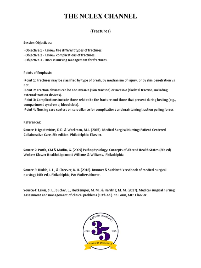 The Nclex Channel: (Fractures) | PDF