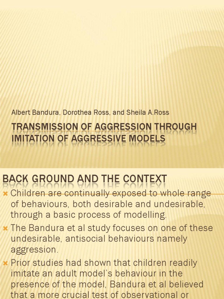 Bandura | PDF | Aggression | Imitation