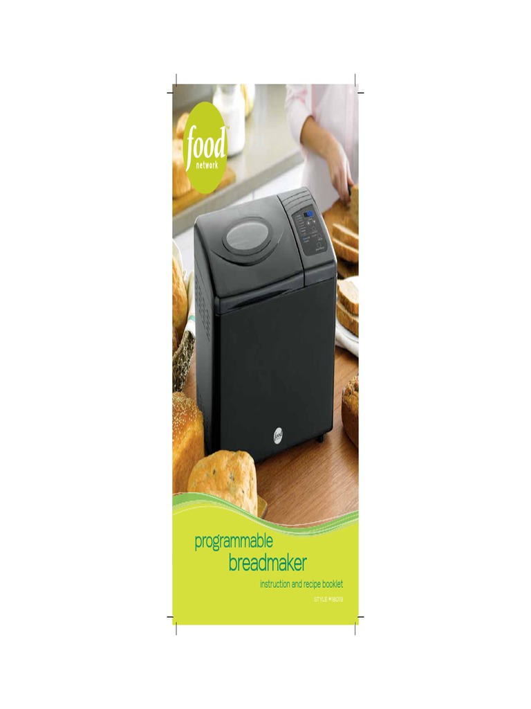 Food Network Sensio XBM 138 Programmable Bread Maker Instruction and ...