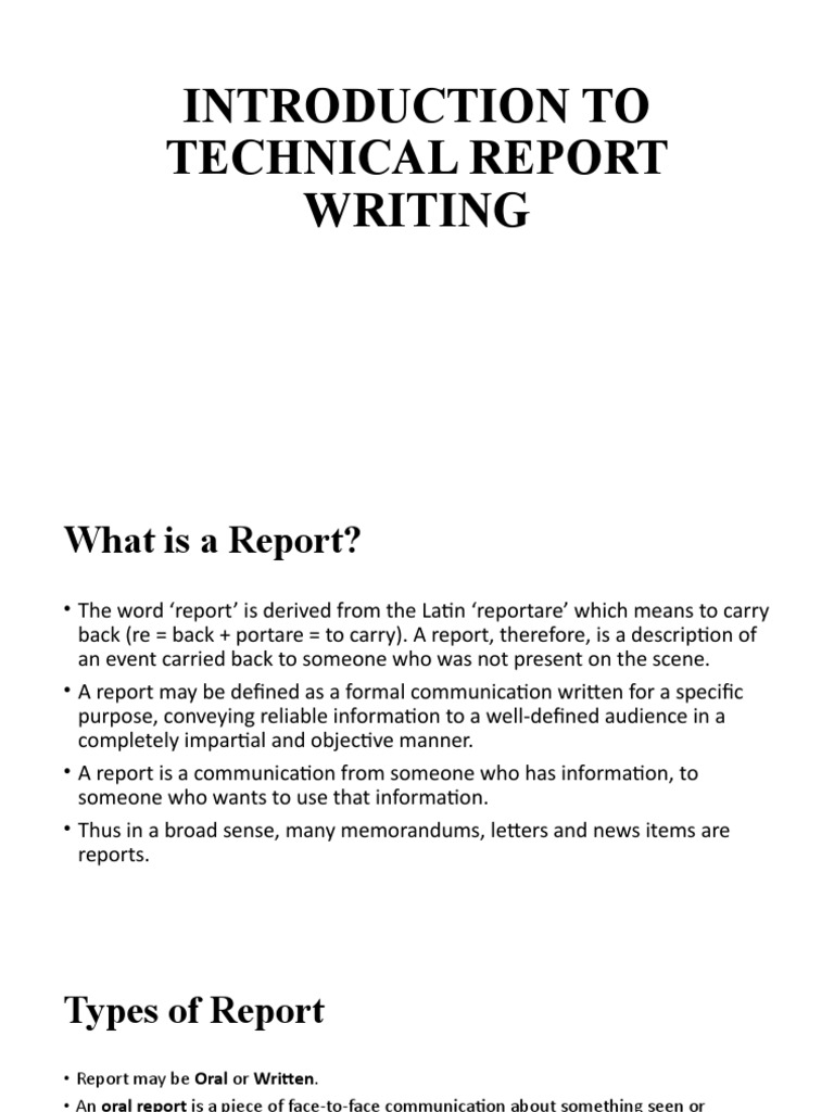 Introduction To Technical Report Writing | PDF | News | Information