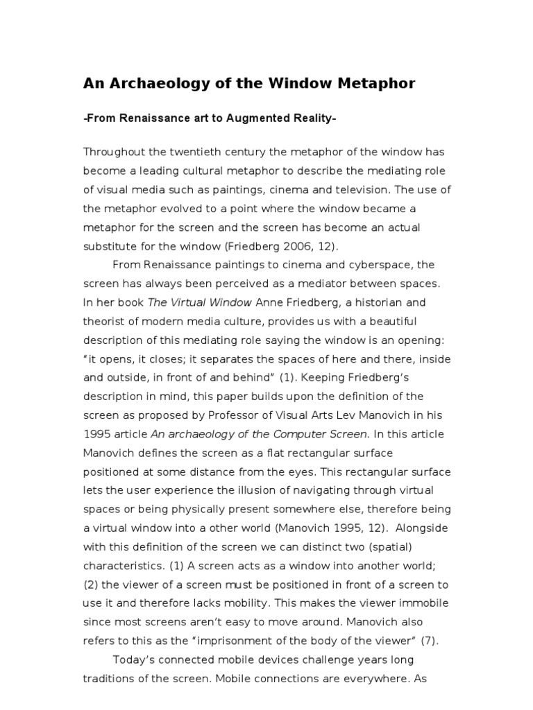 An Archaeology of The Window Metaphor | PDF | Technological Convergence ...