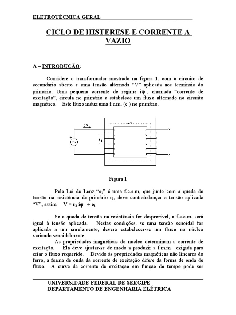 Ciclo Histerese | PDF | Magnetismo | Rede elétrica