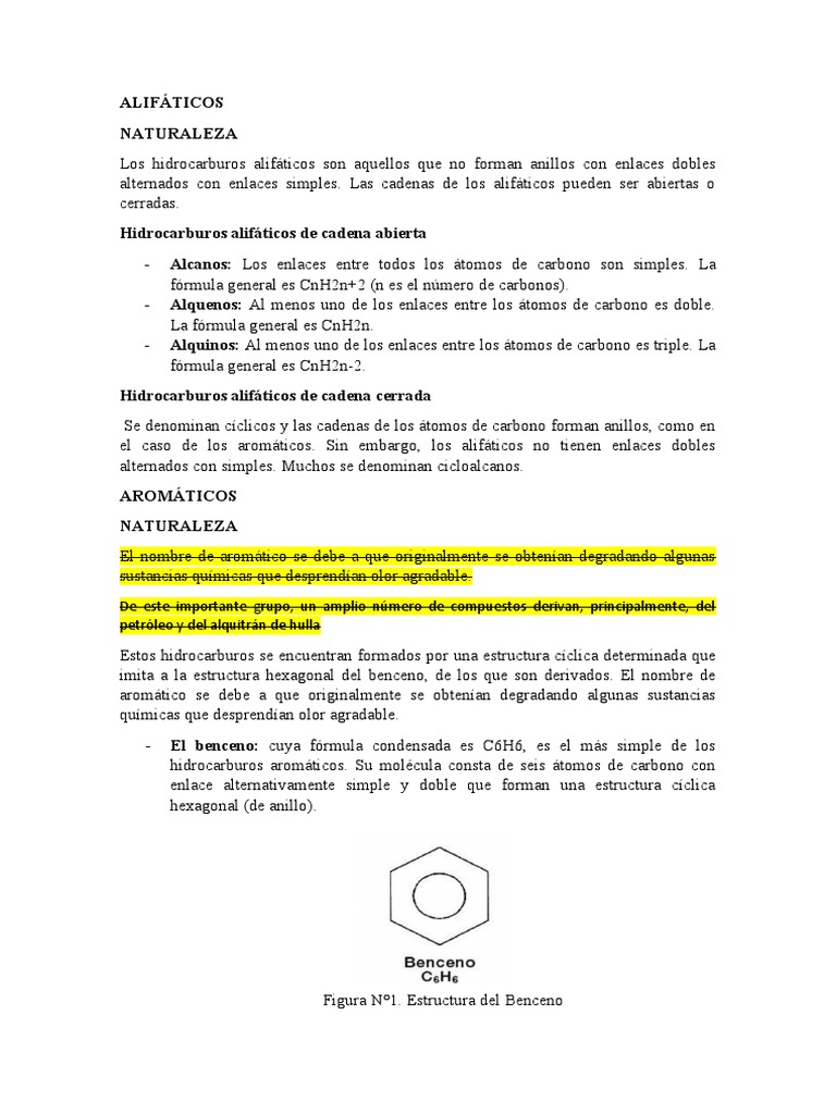 Alifáticos Aromáticos | PDF | Hidrocarburos | Alcano
