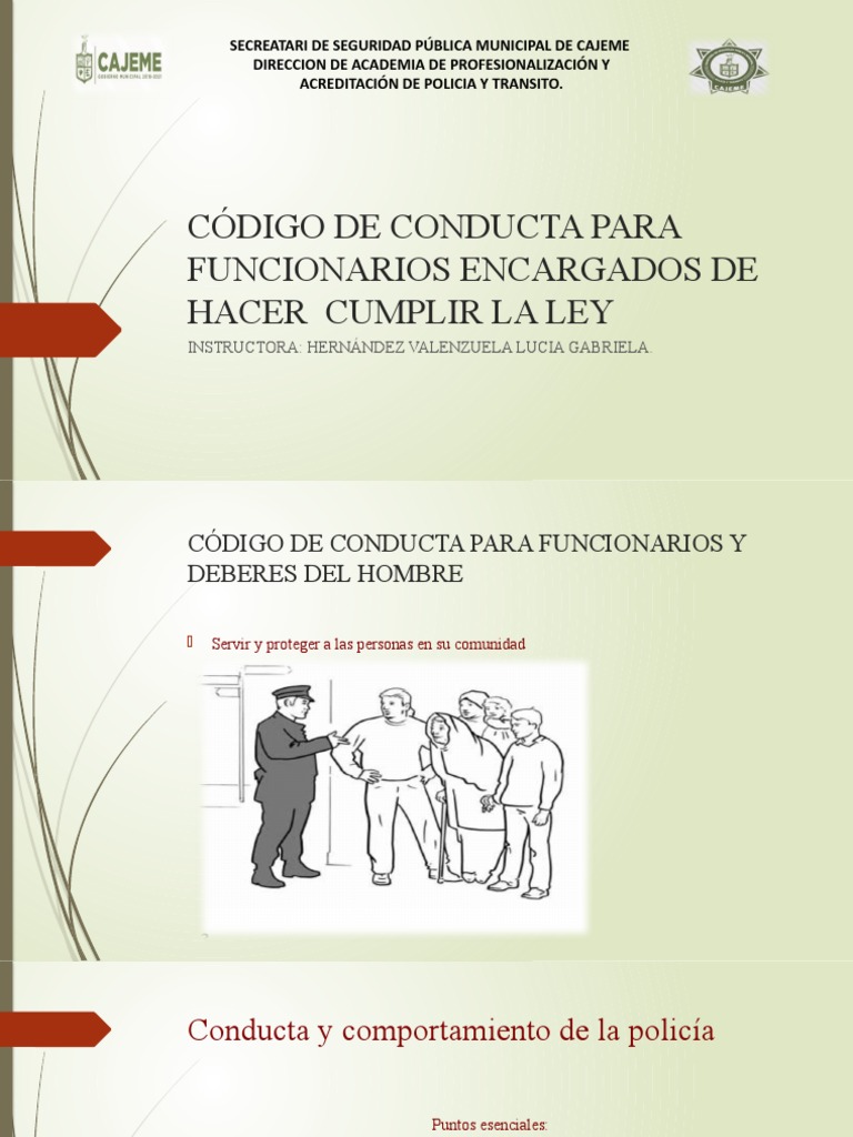 Código de Conducta para Funcionarios Encargados de Hacer | PDF | Policía | Derechos humanos