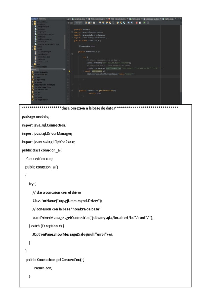 Conexion Java Metodo Agregar, Consultar, Limpiar, Actualizar, Eliminar | PDF | SQL | Desarrollo ...