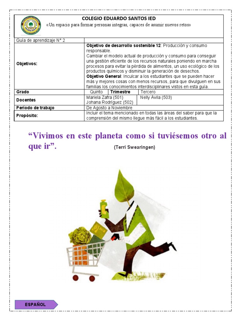 Guía de aprendizaje sobre producción y consumo responsable para ...