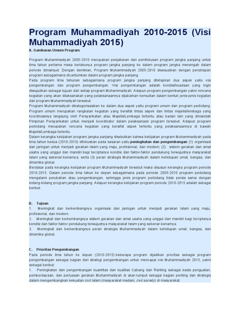 Program Muhammadiyah | PDF