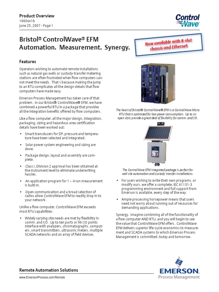 Bristol Controlwave Efm Automation. Measurement. Synergy.: Product ...