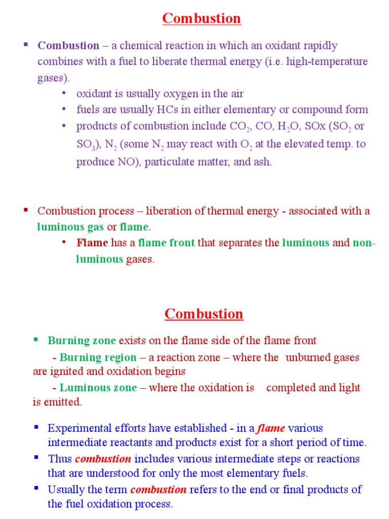 Luminous Gas Flame Flame Front Luminous Non-Luminous | PDF | Combustion ...