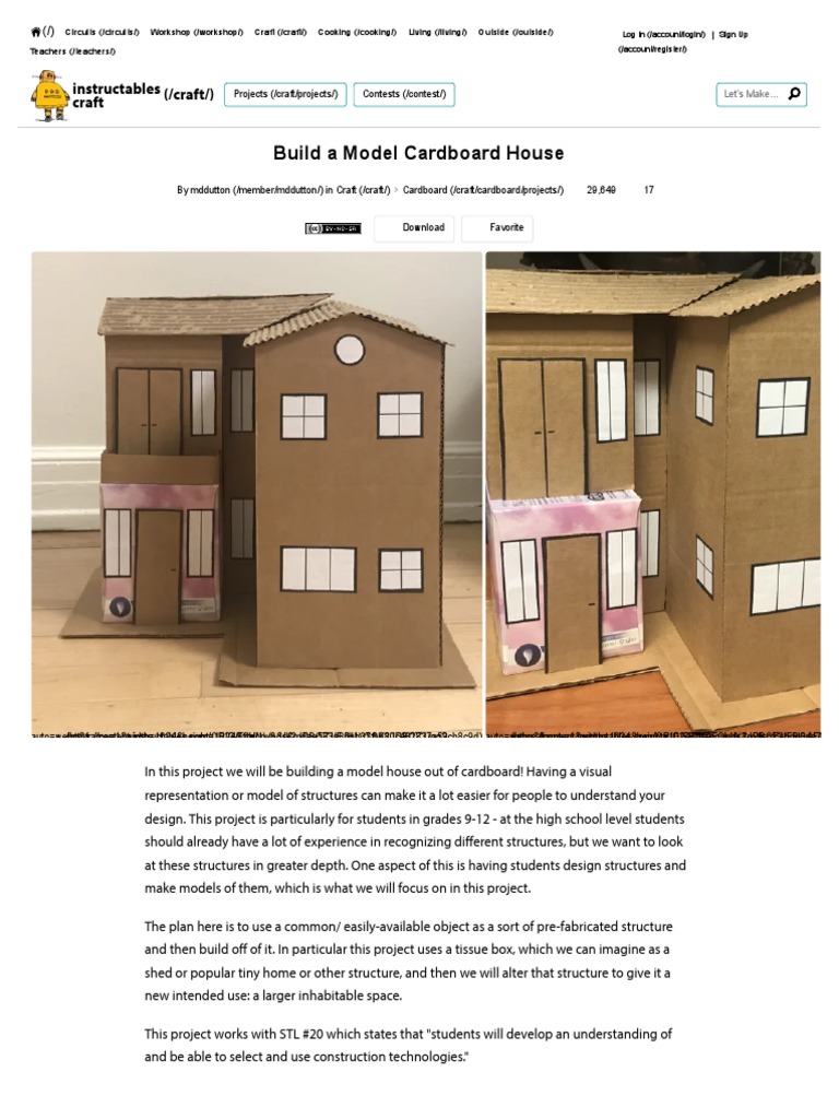 Build A Model Cardboard House - 10 Steps - Instructables | PDF | Window ...