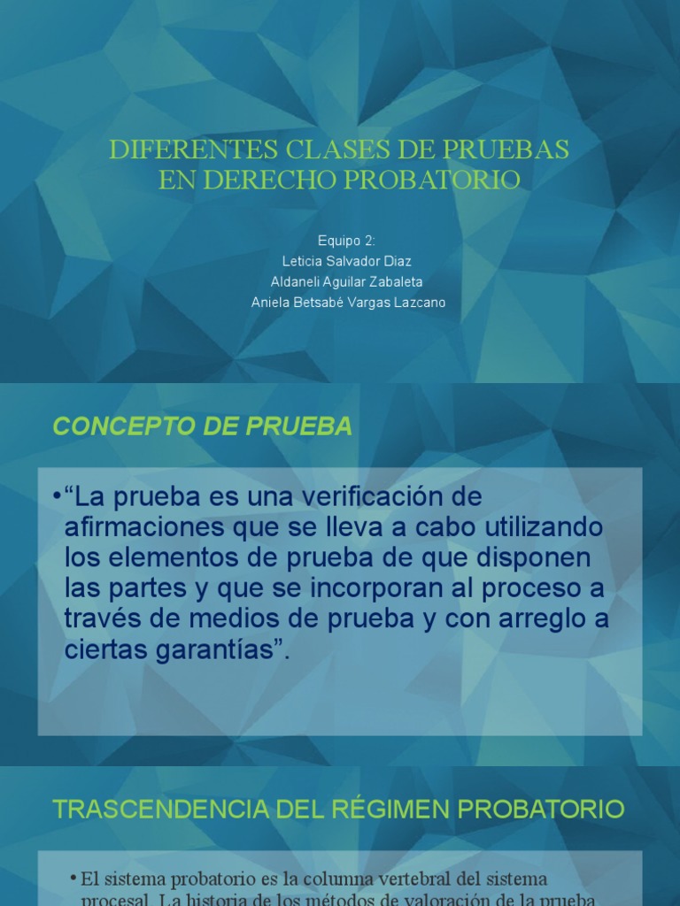 Clases de Pruebas | PDF | Evidencia (ley) | Testigo