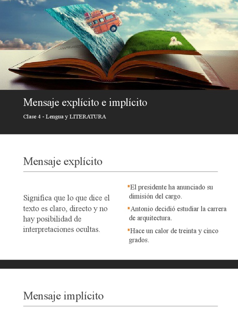 Clase 4 - Mensaje Explícito e Implícito | PDF | Ironía