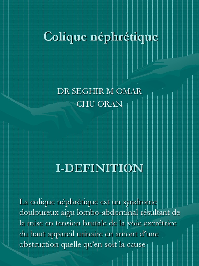 Urgence et traitement de la colique néphrétique | PDF | Médecine ...