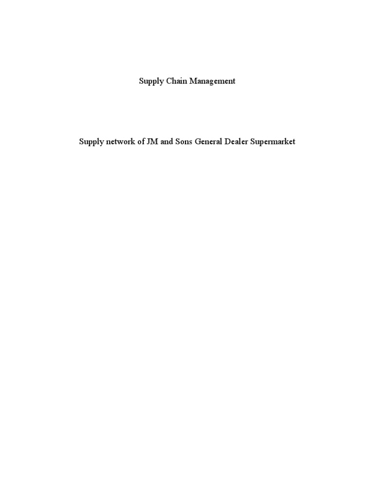 Supply Chain Assignment Retail Supermarket | PDF | Supply Chain ...