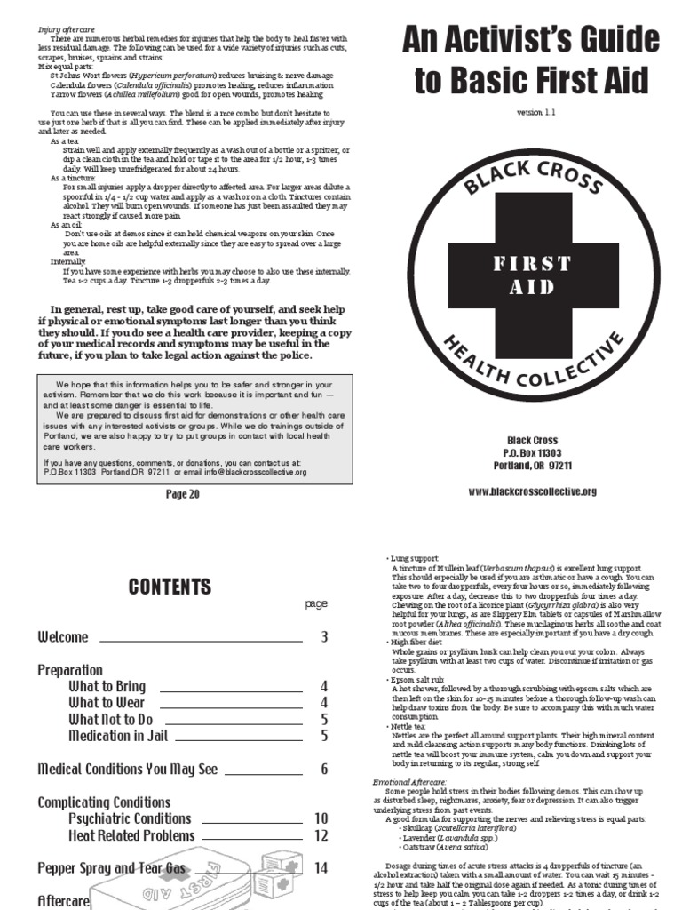 An Activist's Guide To Basic First Aid: Ack Cross | PDF | Herbalism ...