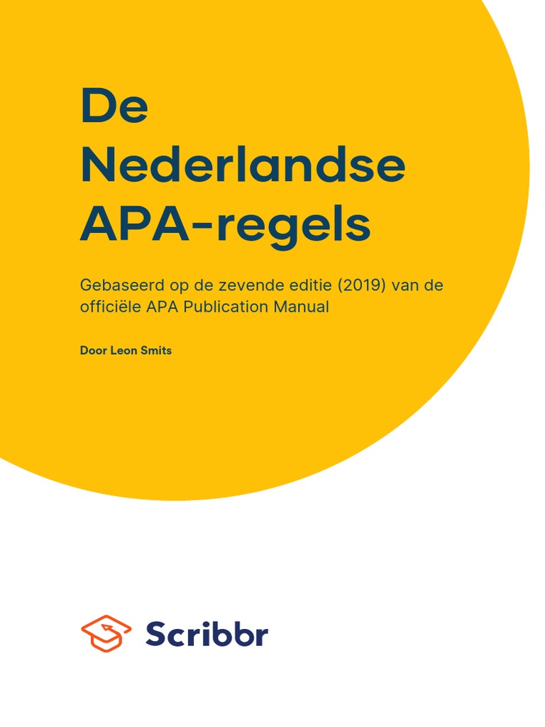 De Nederlandse APA Regels Handleiding 7e Editie Scribbr | PDF