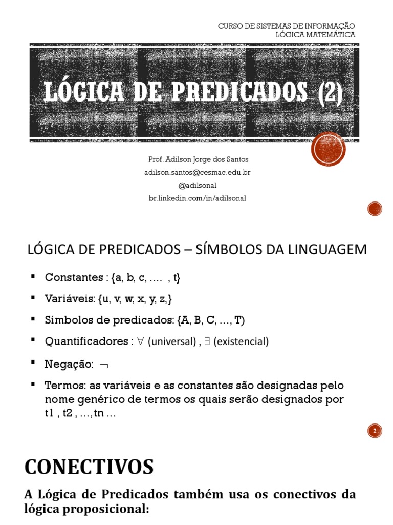 Símbolos da Lógica de Predicados | PDF | Lógica matemática | Metalógica
