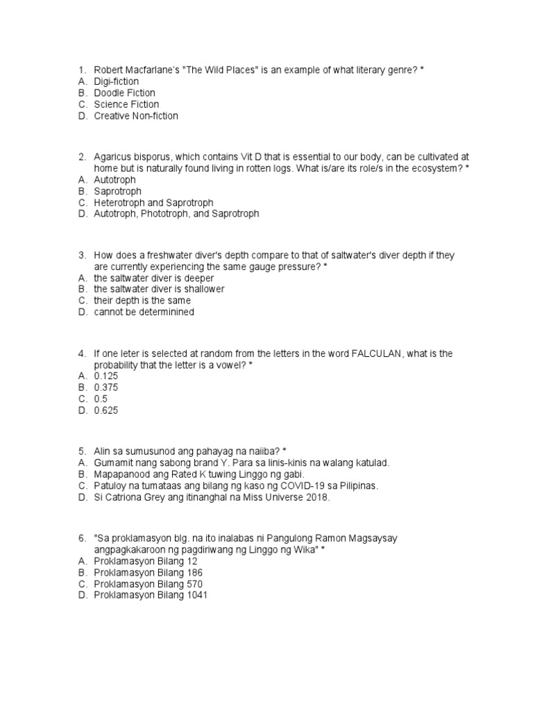 General Education SG Exam | PDF | Meiosis