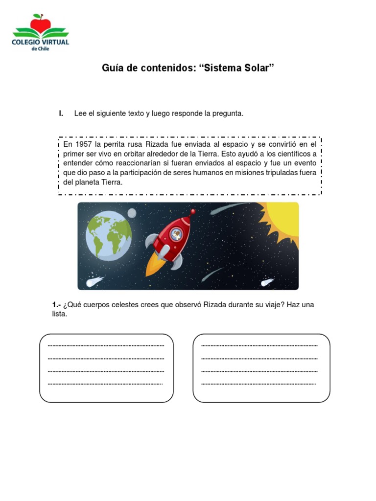 001 - 3°B - Ciencias - Práctico - Etapa Final - El Sistema Solar | PDF ...